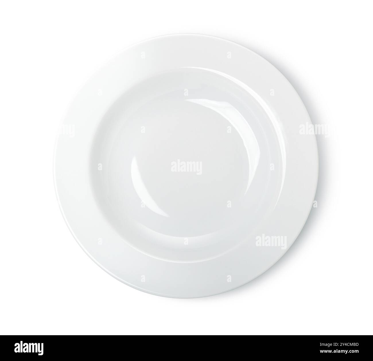 Round ceramic plate isolated on a white background Stock Photo - Alamy