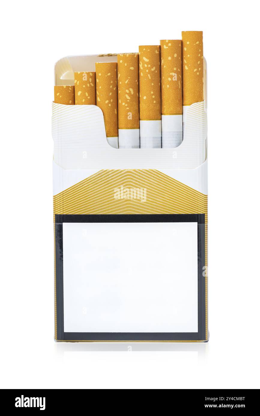 Cigarettes in pack isolated on a white background Stock Photo - Alamy
