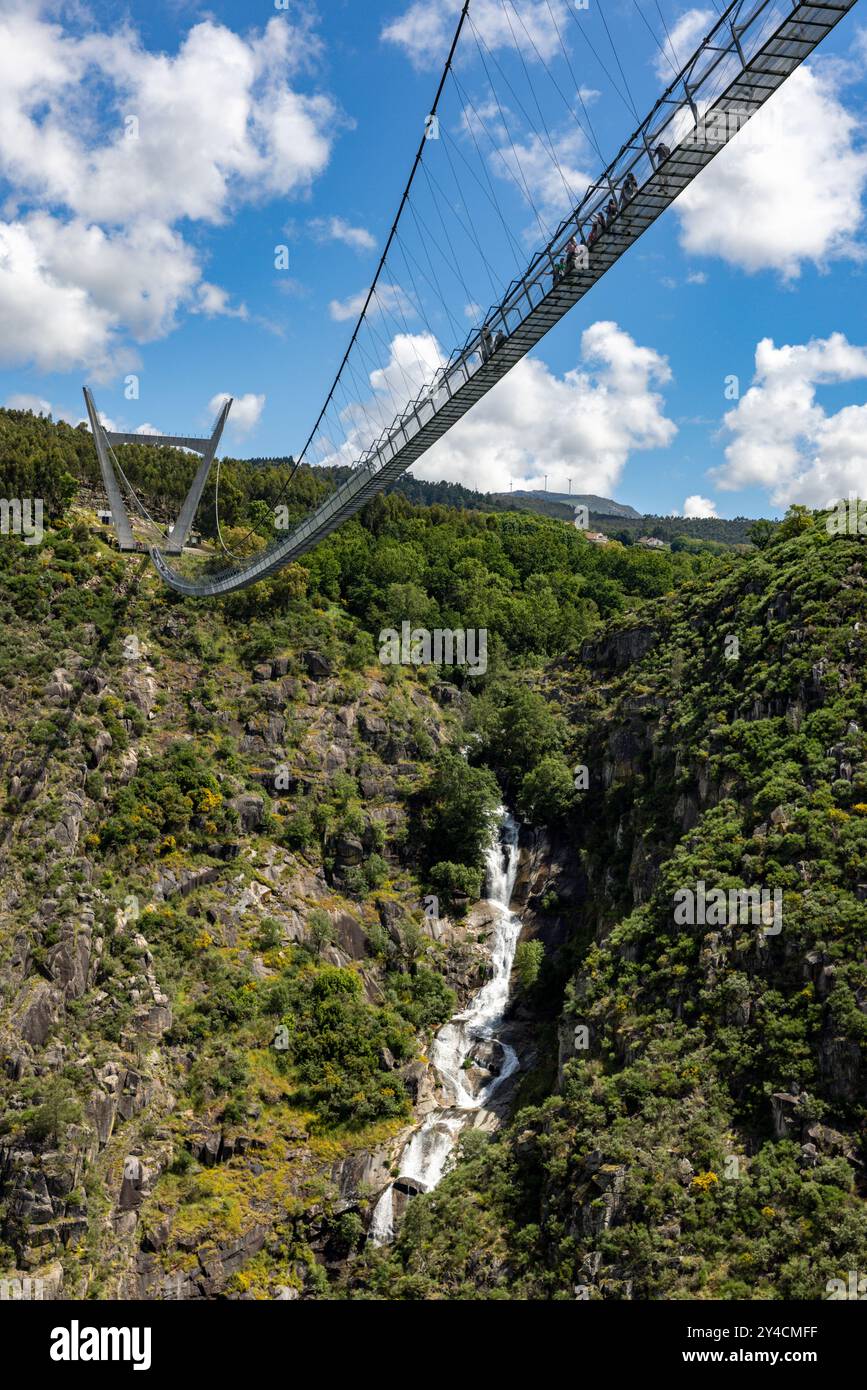 The world's second longest suspension bridge in Arouca, Portugal Stock ...
