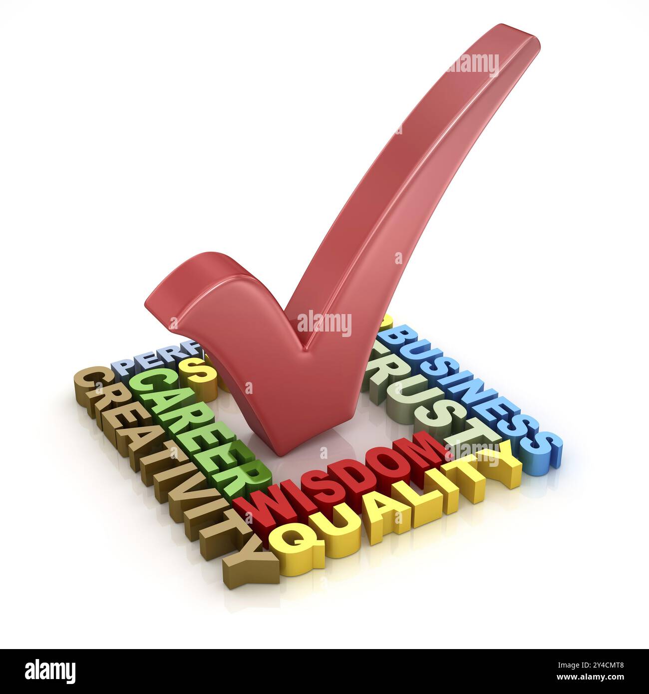 Business concept with check mark, This is a computer generated and 3d ...