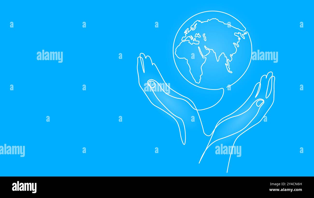 Line art Globe Earth point line illustration. Asia India China Oceania ...