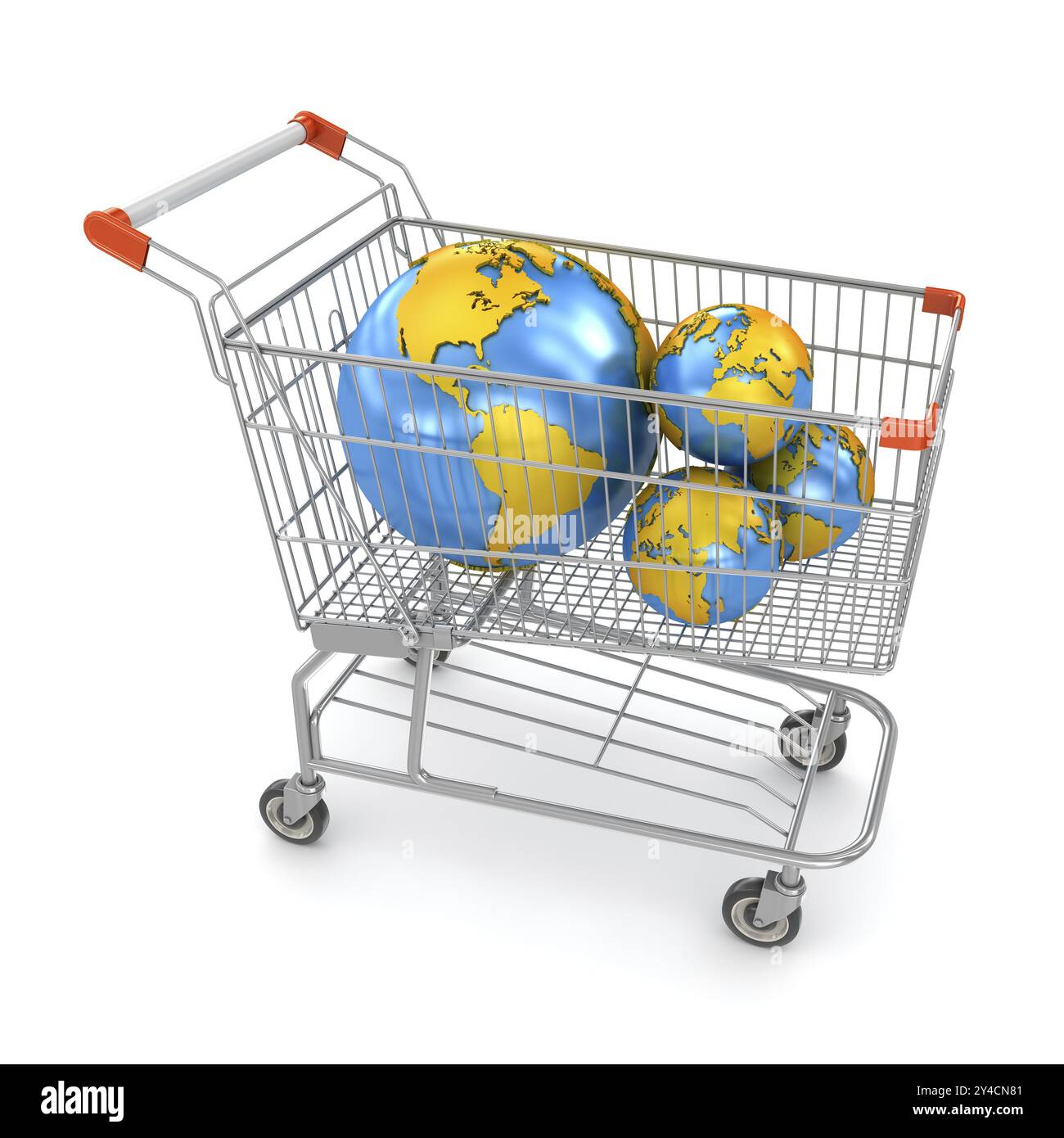 Globe in Shopping Cart Stock Photo - Alamy