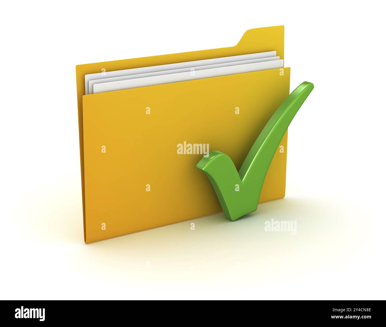 Folder and Check Mark, This is a computer generated and 3d rendered ...