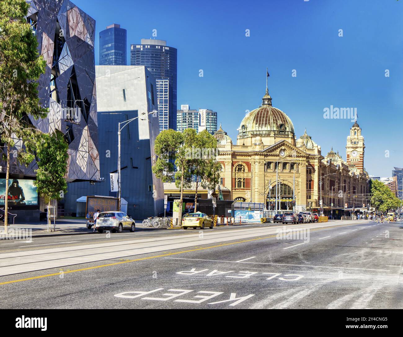 Victorian-style Flinders Street railway station from 1910 in Melbourne ...