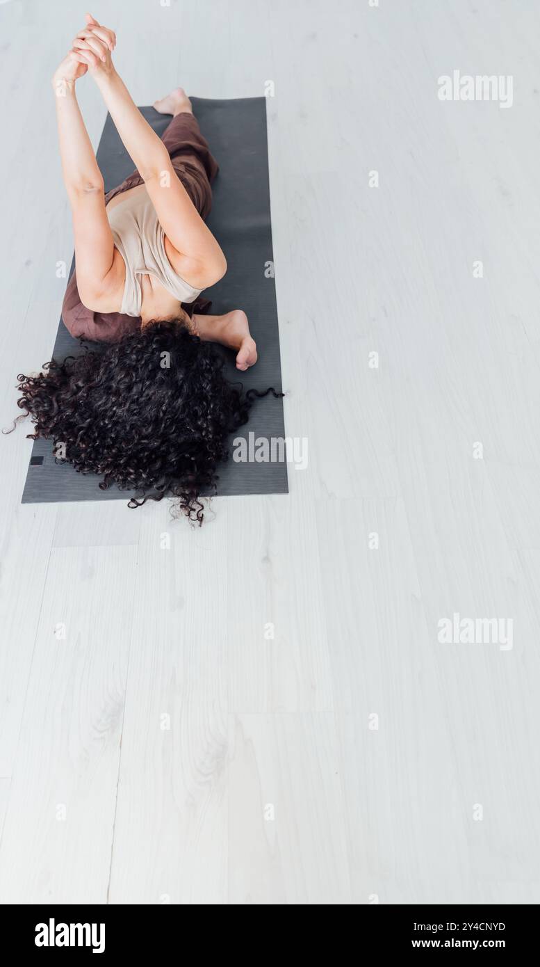 Young Yogi Woman Practicing Yoga Concept Doing One Legged King Pigeon