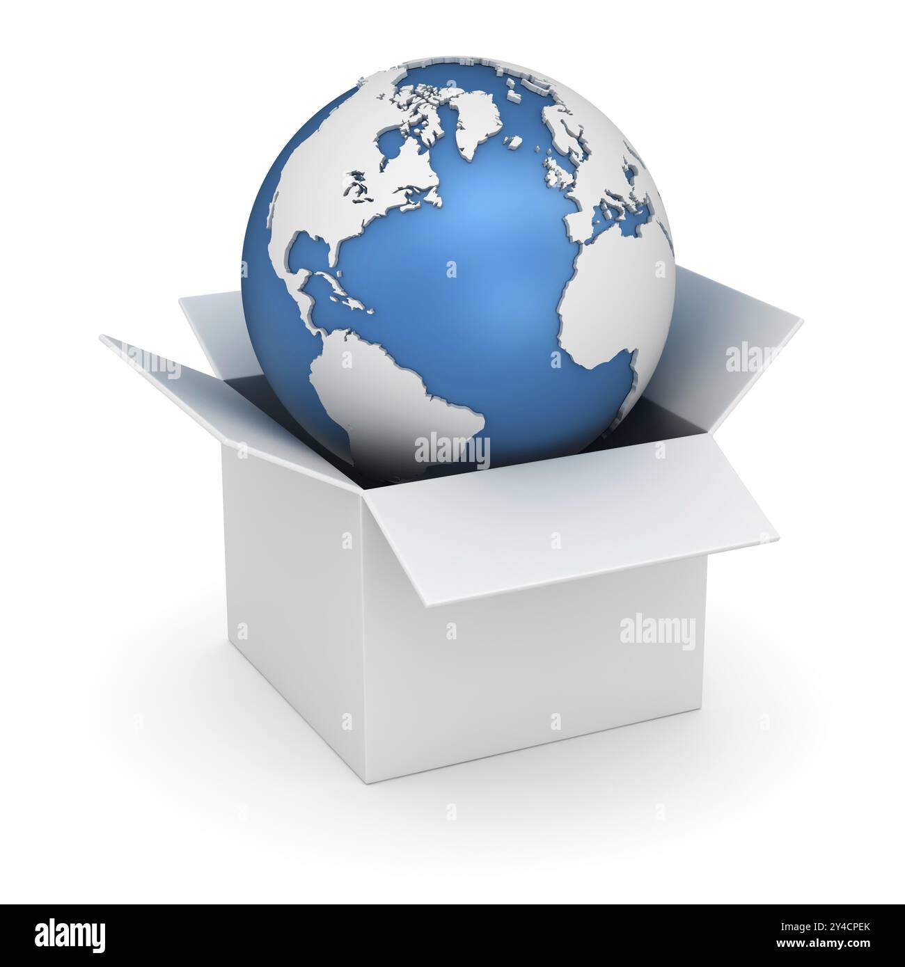 White Box and World Map, This is a computer generated and 3d rendered ...