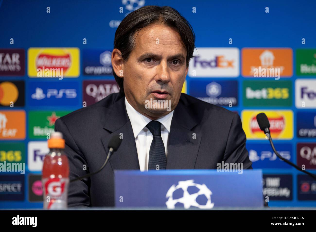 Inter Milan manager Simone Inzaghi during press conference at the ...