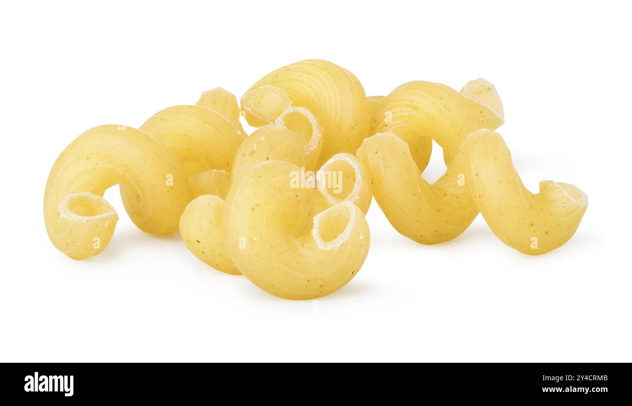 Pile of raw cavatappi or cellentani isolated on white Stock Photo - Alamy