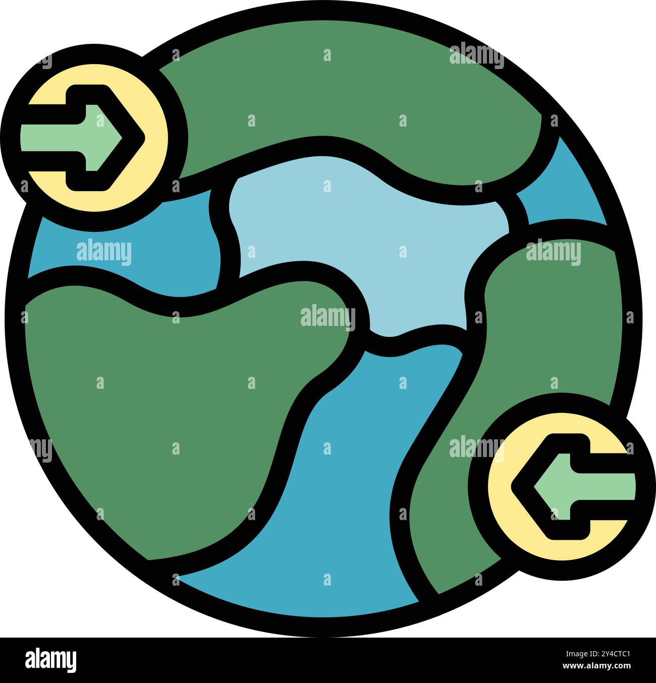 This colorful vector illustration symbolizes global data exchange using ...