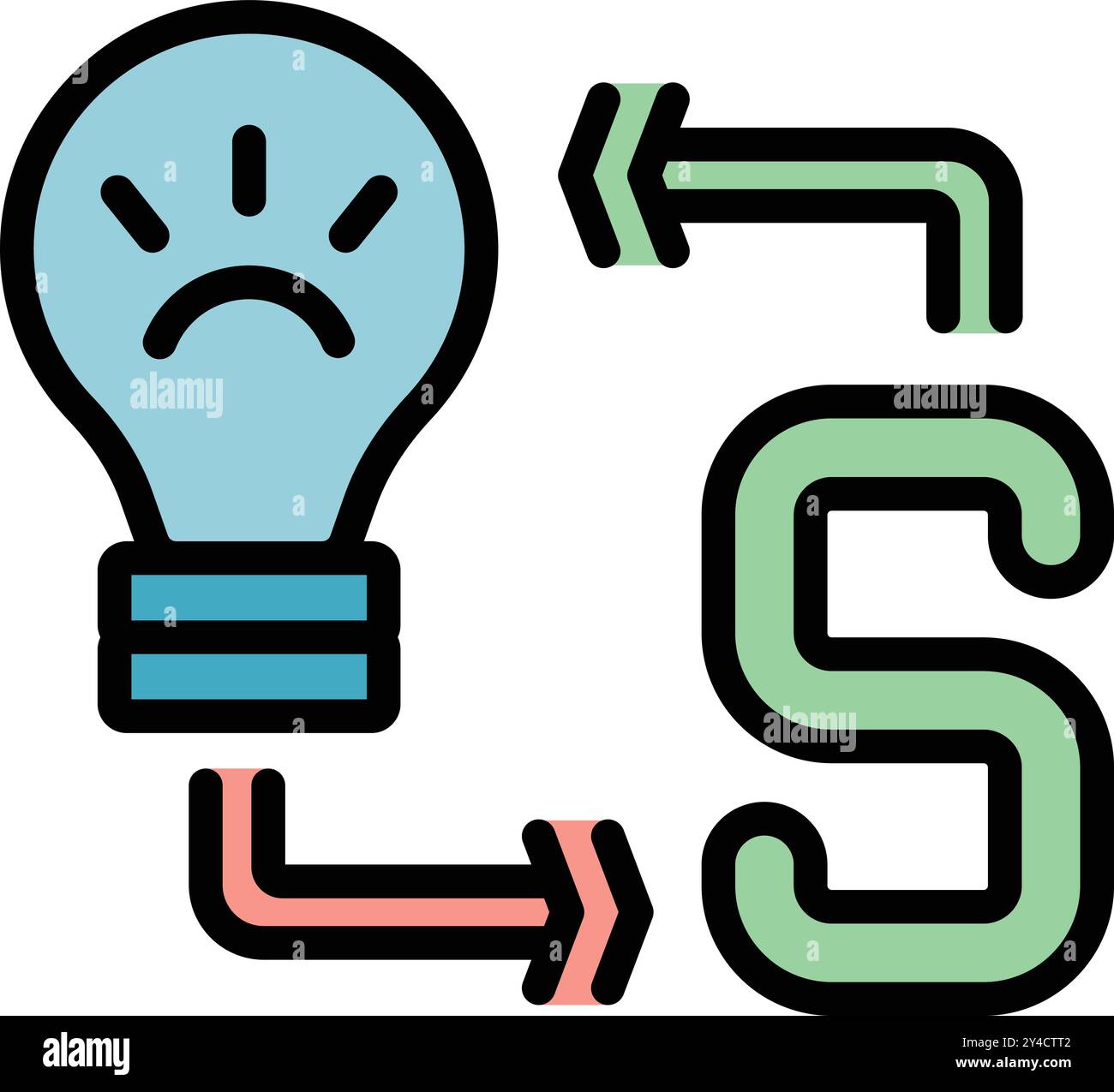 This icon represents the concept of a lack of ideas negatively ...