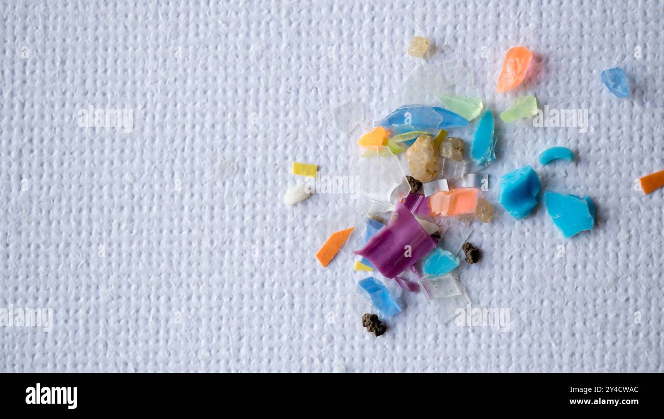 Microplastic water and plastic pollution. Microplastics collected from ...