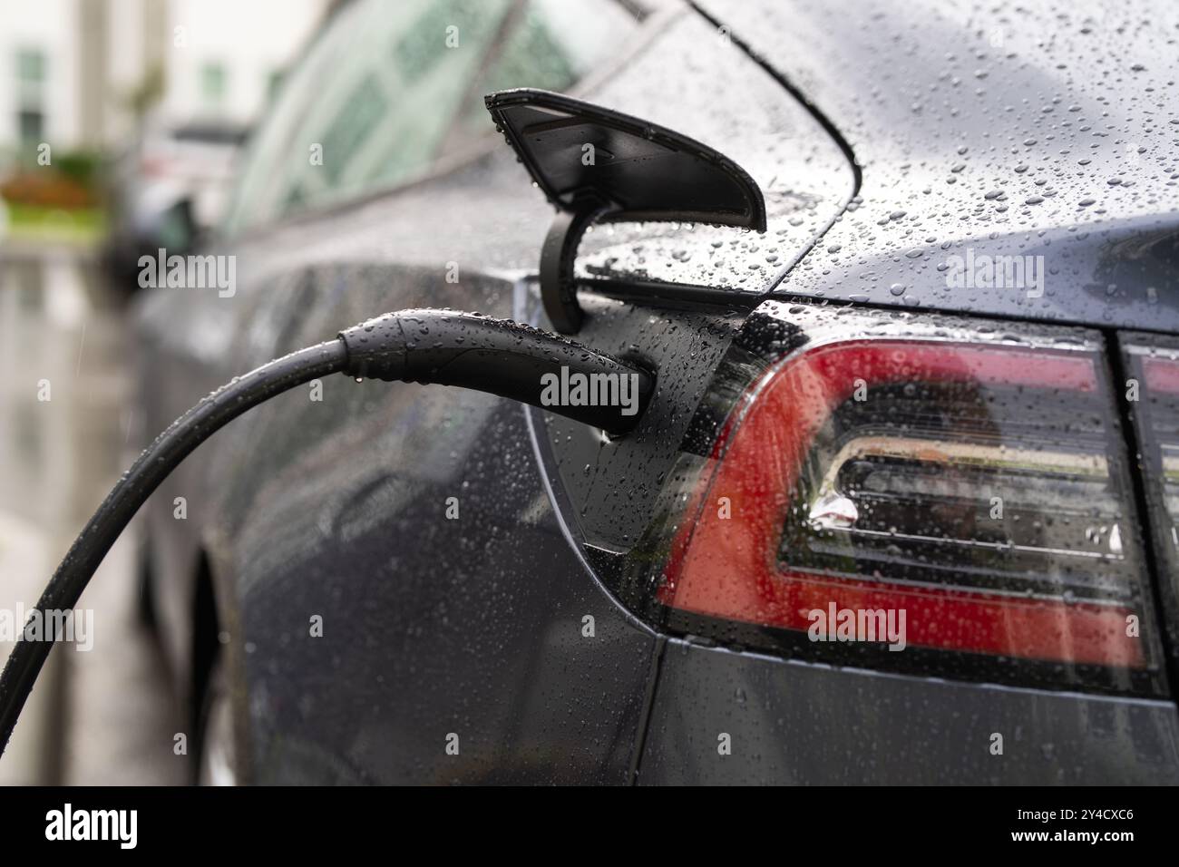 EV Car. Transportation EV. Electric car. Charging Station with the ...