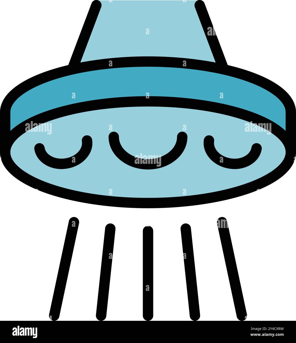 Simple outline vector icon representing a round ceiling lamp spreading ...