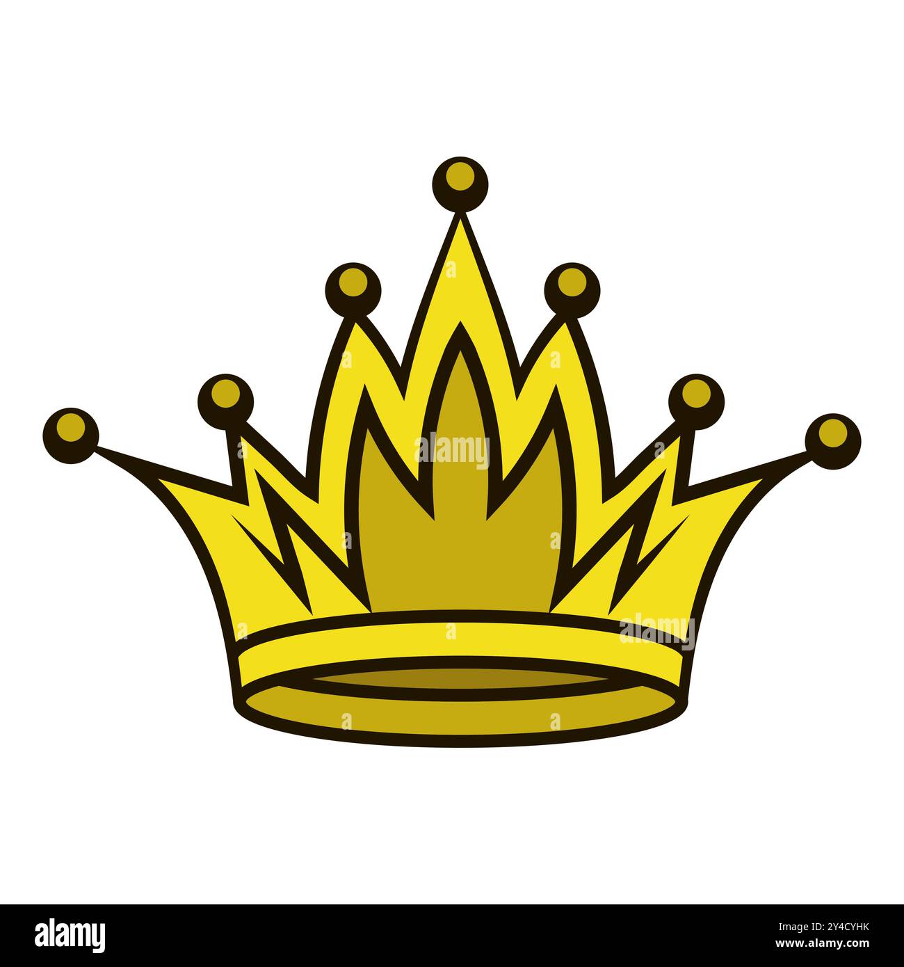 Vector gold crown icon. Simple crowning, queen or king yellow crown ...