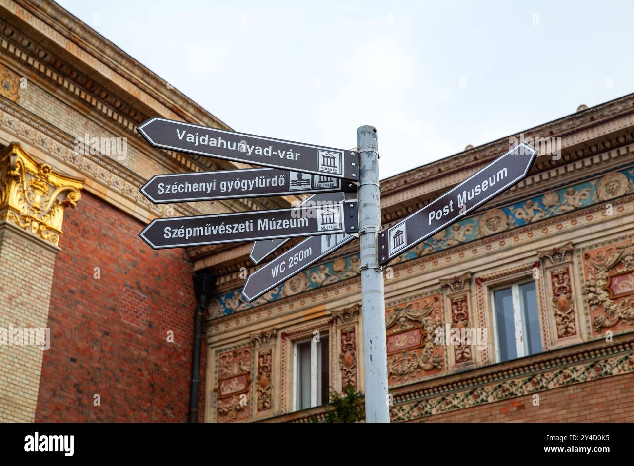Information Sign Posts Directions To Museums In Heros Square Budapest ...