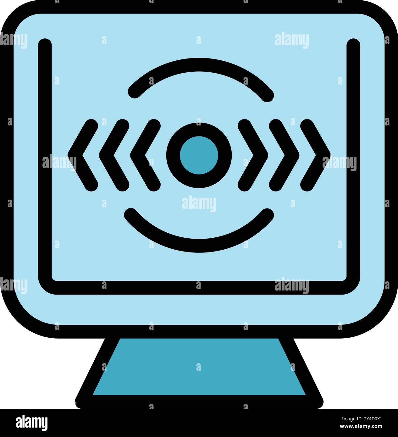 Computer screen showing eye tracking technology, with arrows indicating ...