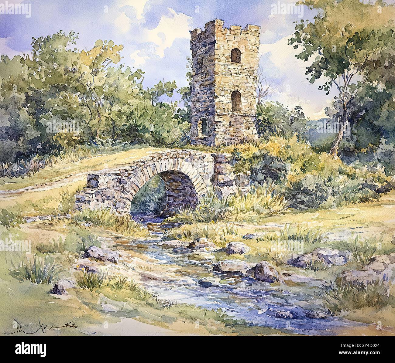Medieval landscape painting hi-res stock photography and images - Alamy