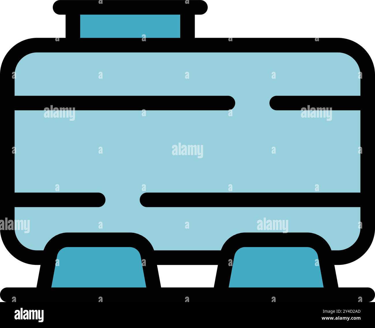 Water tank standing on concrete platform icon vector. Outline water ...