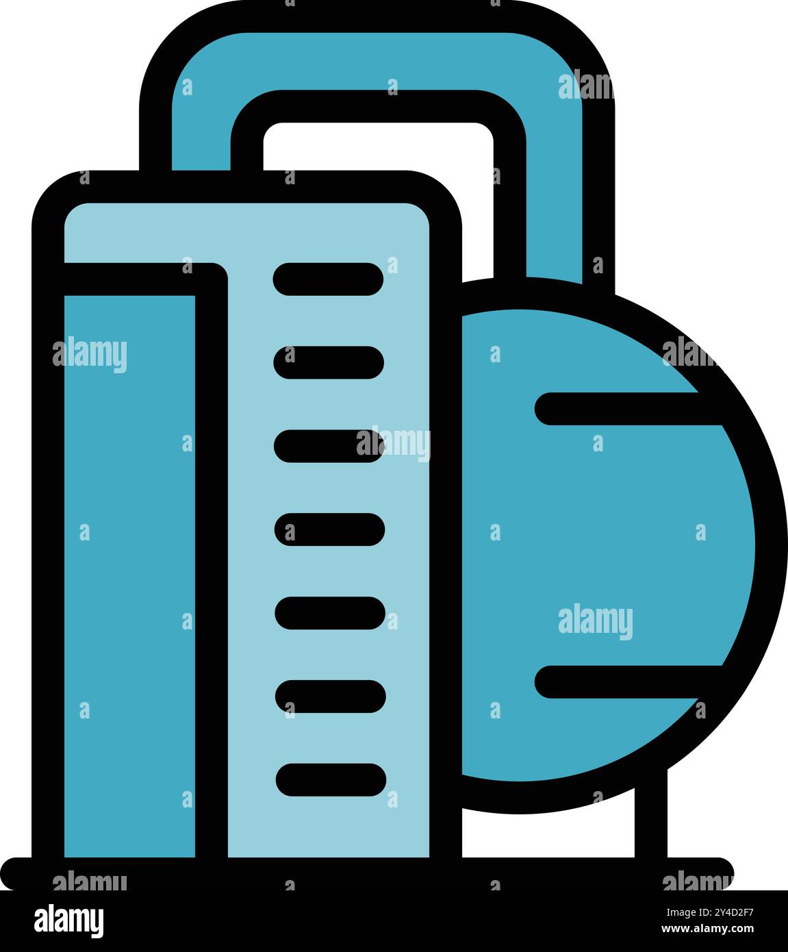 Simple outline icon of a gas storage tank used in industrial settings ...