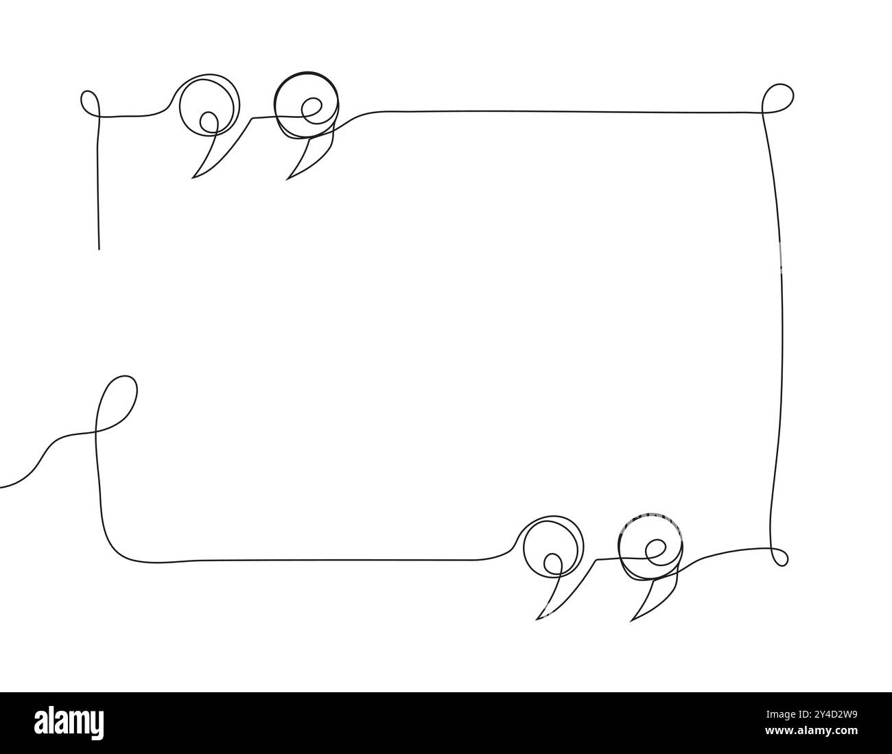 continuous line illustration featuring quotation marks in a minimalist ...