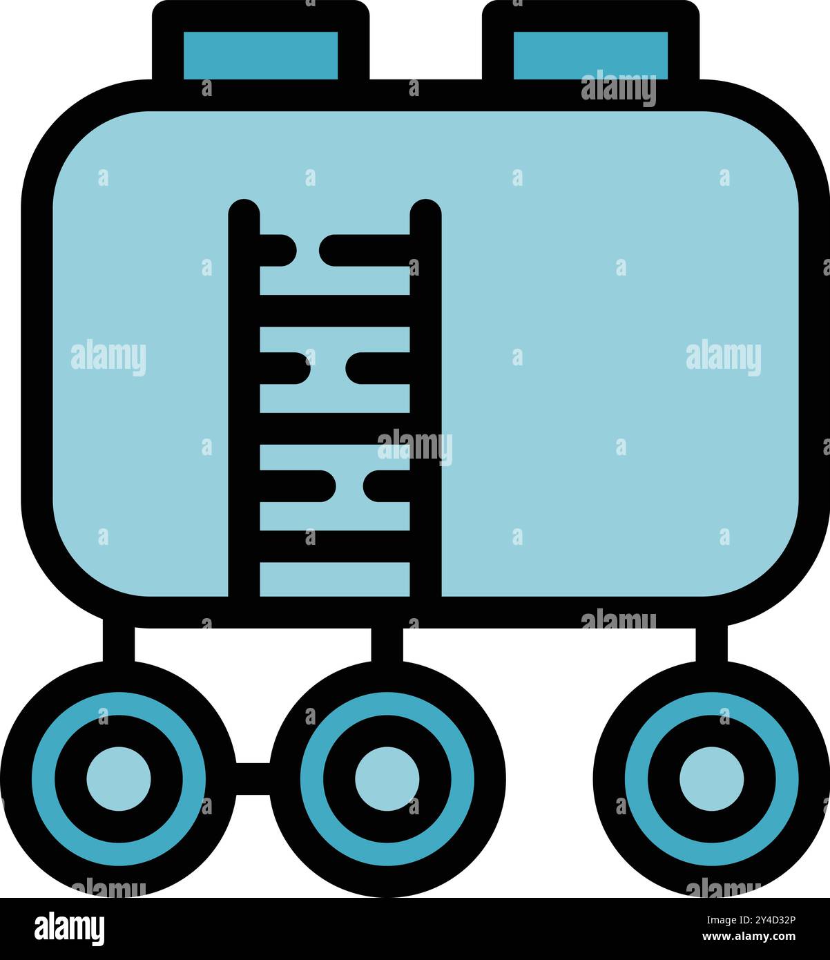 Mobile water tank equipped with a ladder for easy access, designed for ...