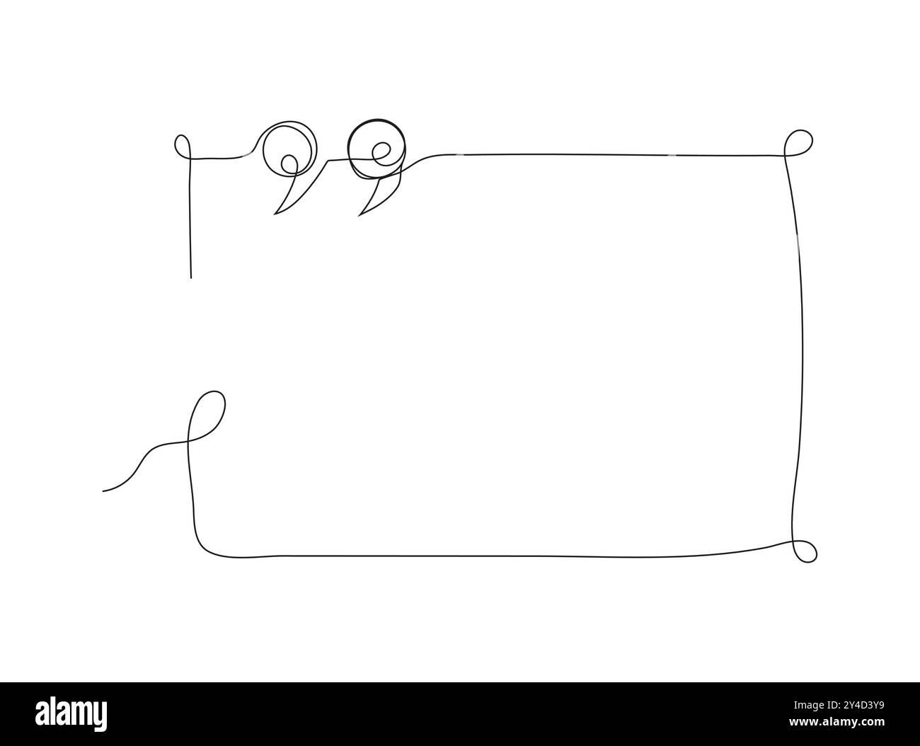 continuous line illustration featuring quotation marks in a minimalist ...