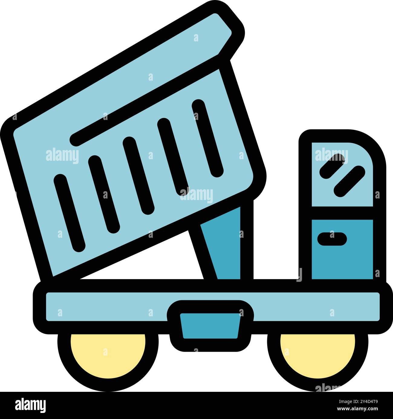 Simple color icon of a mining dump truck hauling minerals from the mine ...