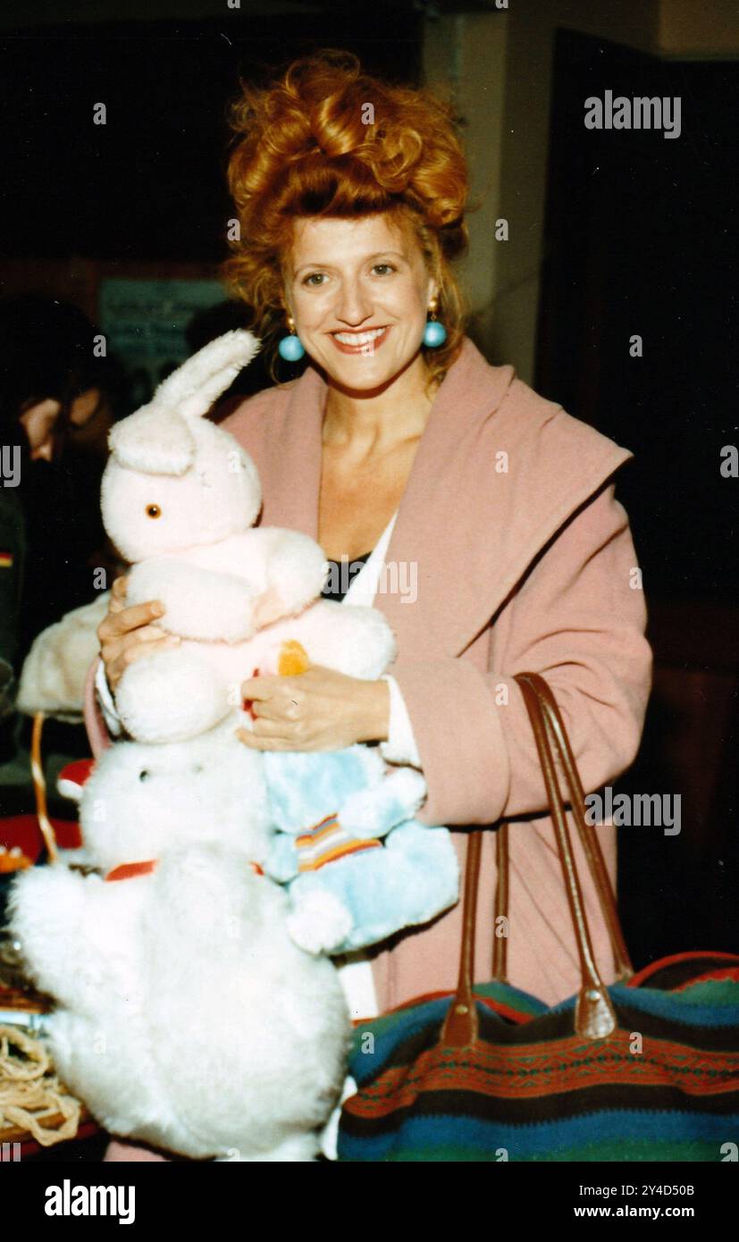 SINGER AND ACTRESS EVE FERRET AT A JUMBLE SALE IN PORTSMOUTH, HANTS ...