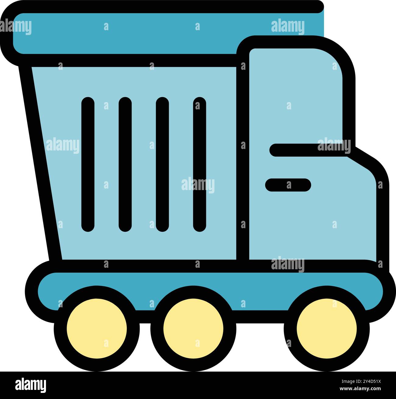 Blue tipper truck transporting building materials on a construction ...