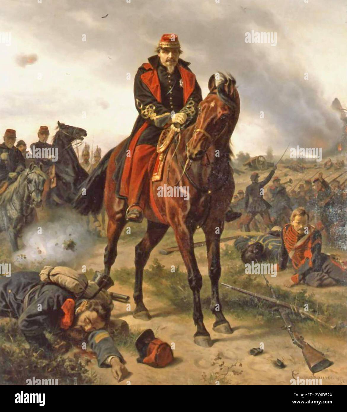 BATTLE OF SEDAN 1870. Napoleon III at the Battle by Wilhelm Camphausen ...