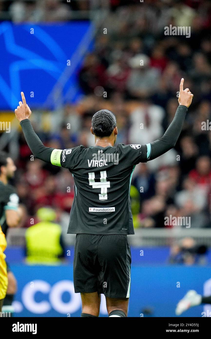 Milan, Italy. 17th Sep, 2024. Virgil van Dijk of Liverpool FC ...