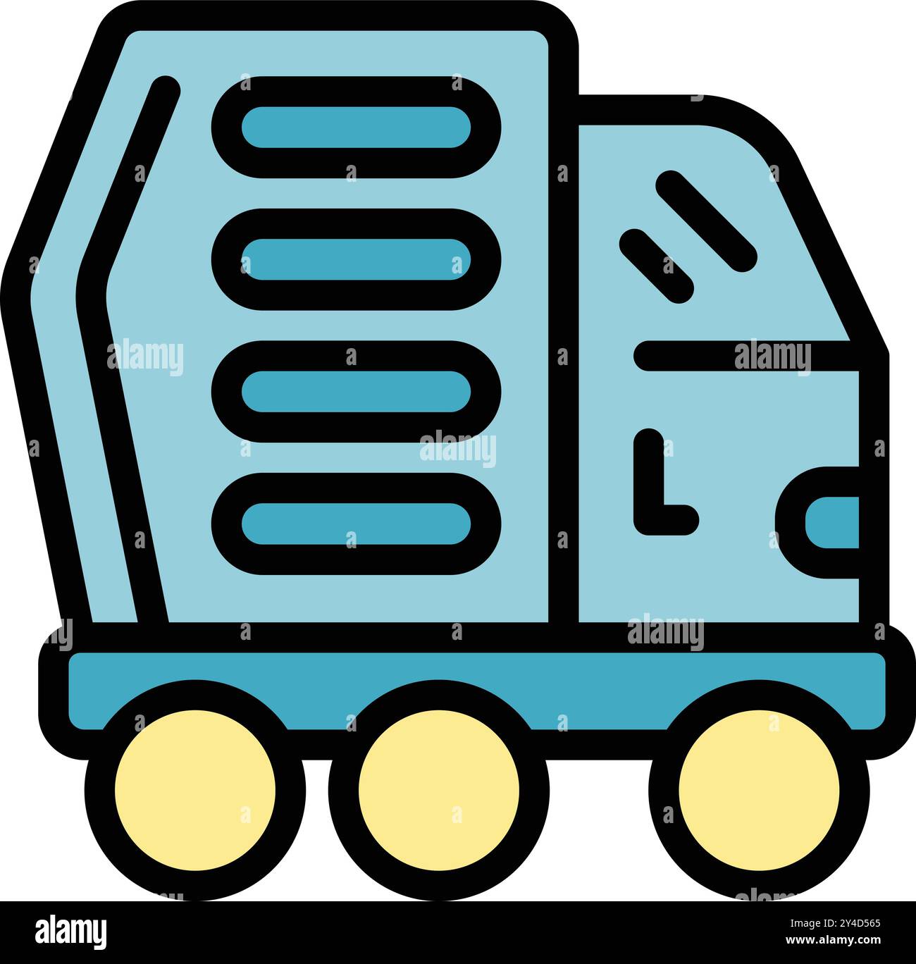 Cartoon style icon of a moon rover exploring a new planet surface in ...