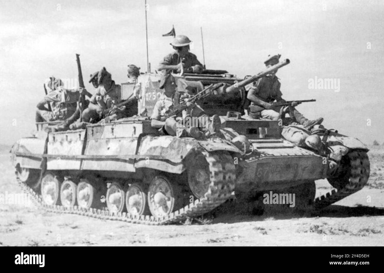VALENTINE TANK carrying Scottish soldiers during the North Africa ...
