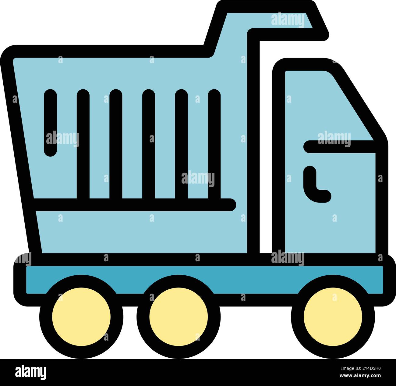 Simple icon of a blue dump truck working on a construction site Stock ...