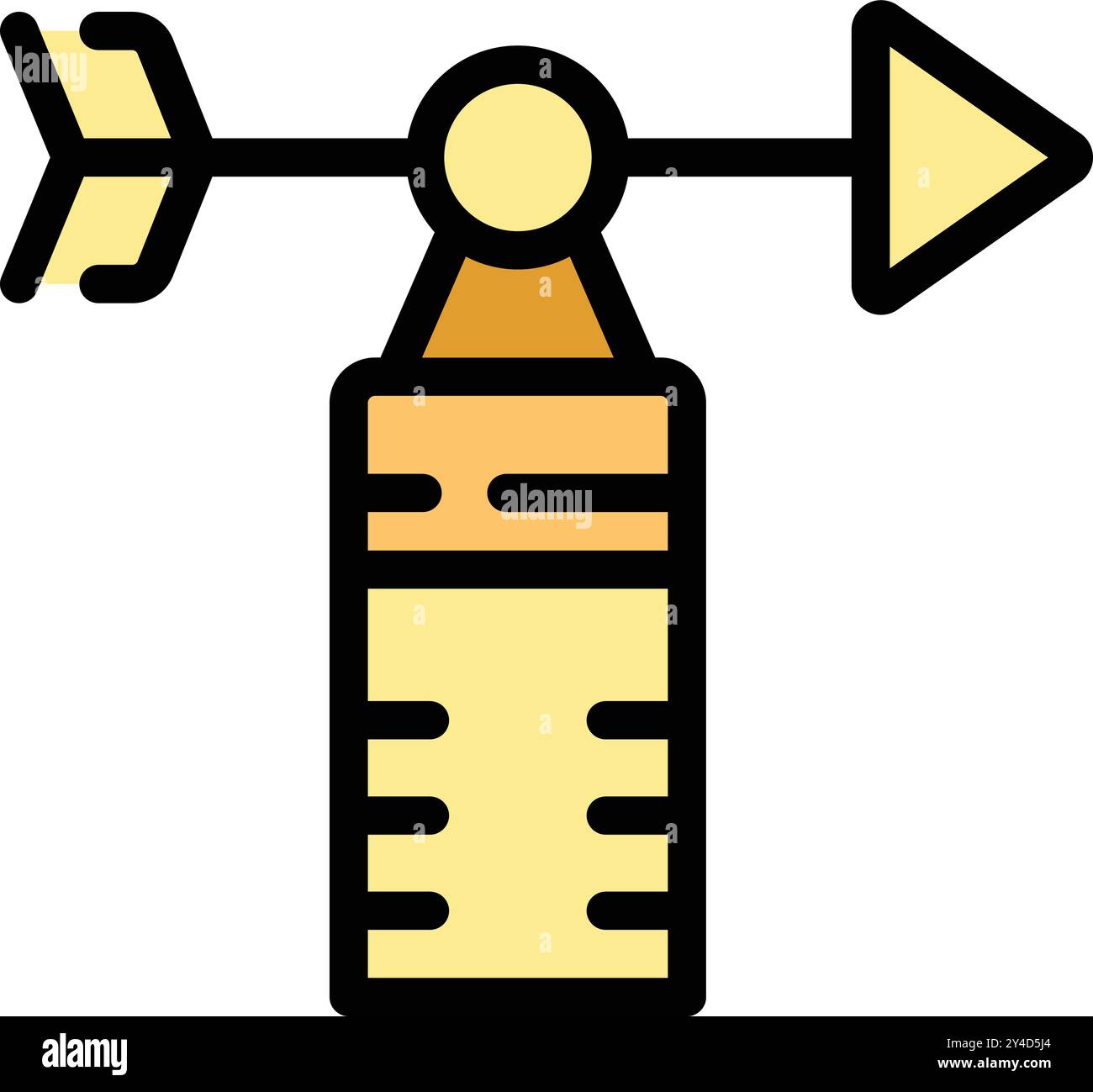 Simple icon of a weather vane measuring wind speed and indicating wind ...