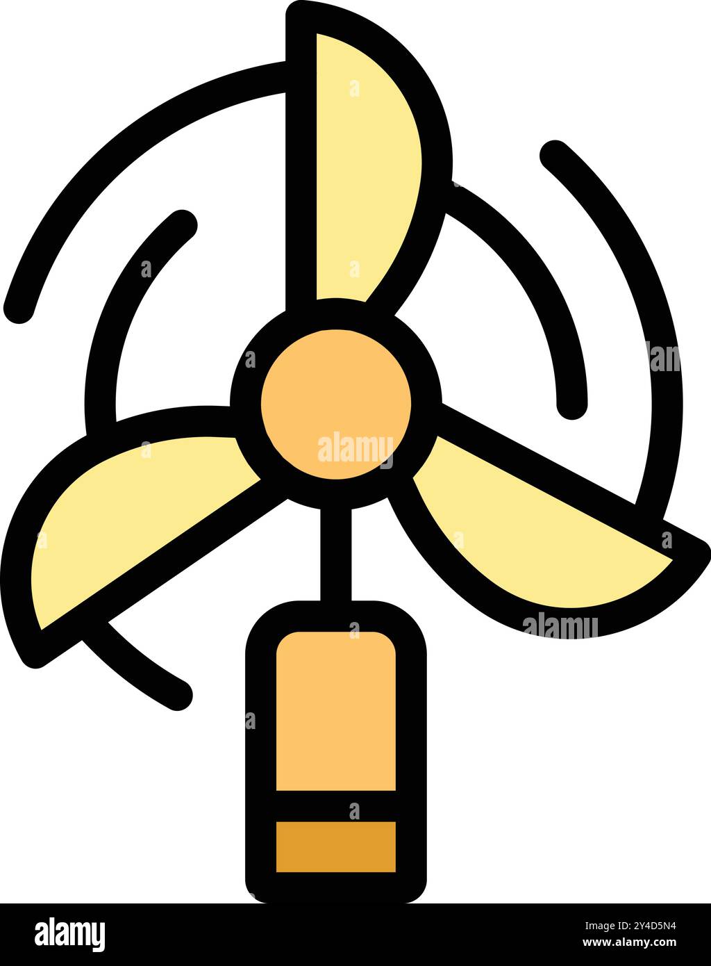 Small table fan cooling the air by rotating its blades Stock Vector ...