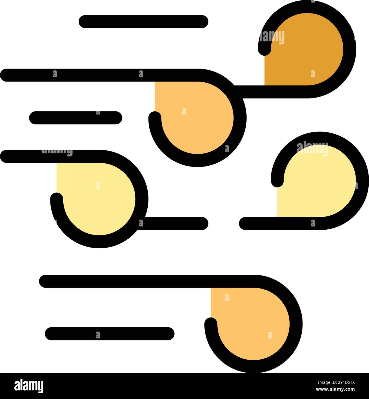 Simple icon showing wind blowing with gusts of air showing the ...