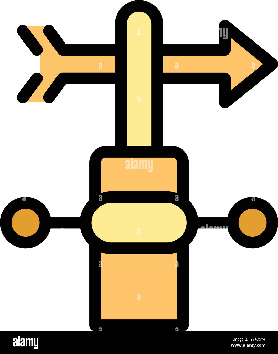 Simple colored icon of a weather vane showing the wind direction Stock ...