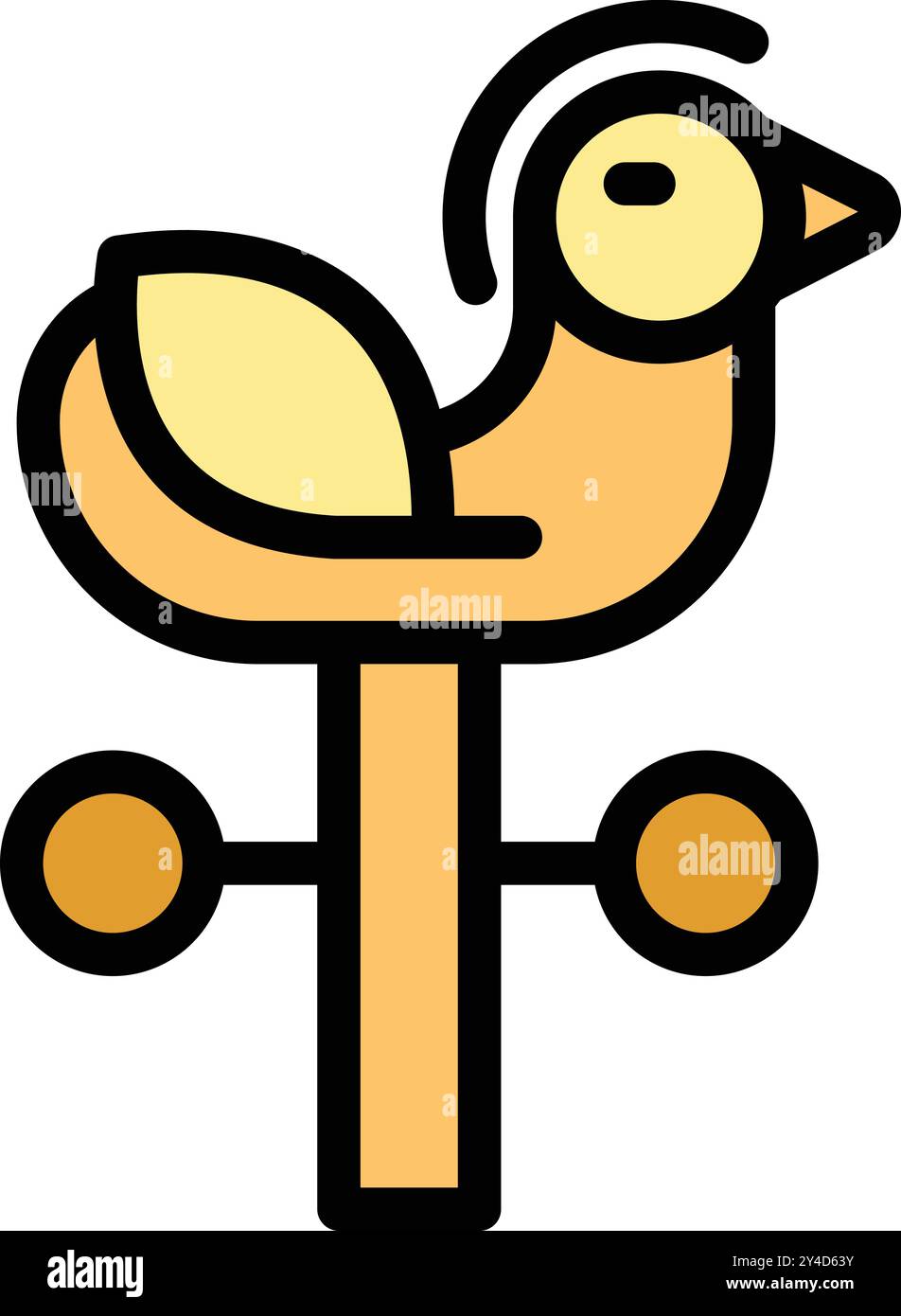 Cartoon weather vane with a rooster showing wind direction Stock Vector ...