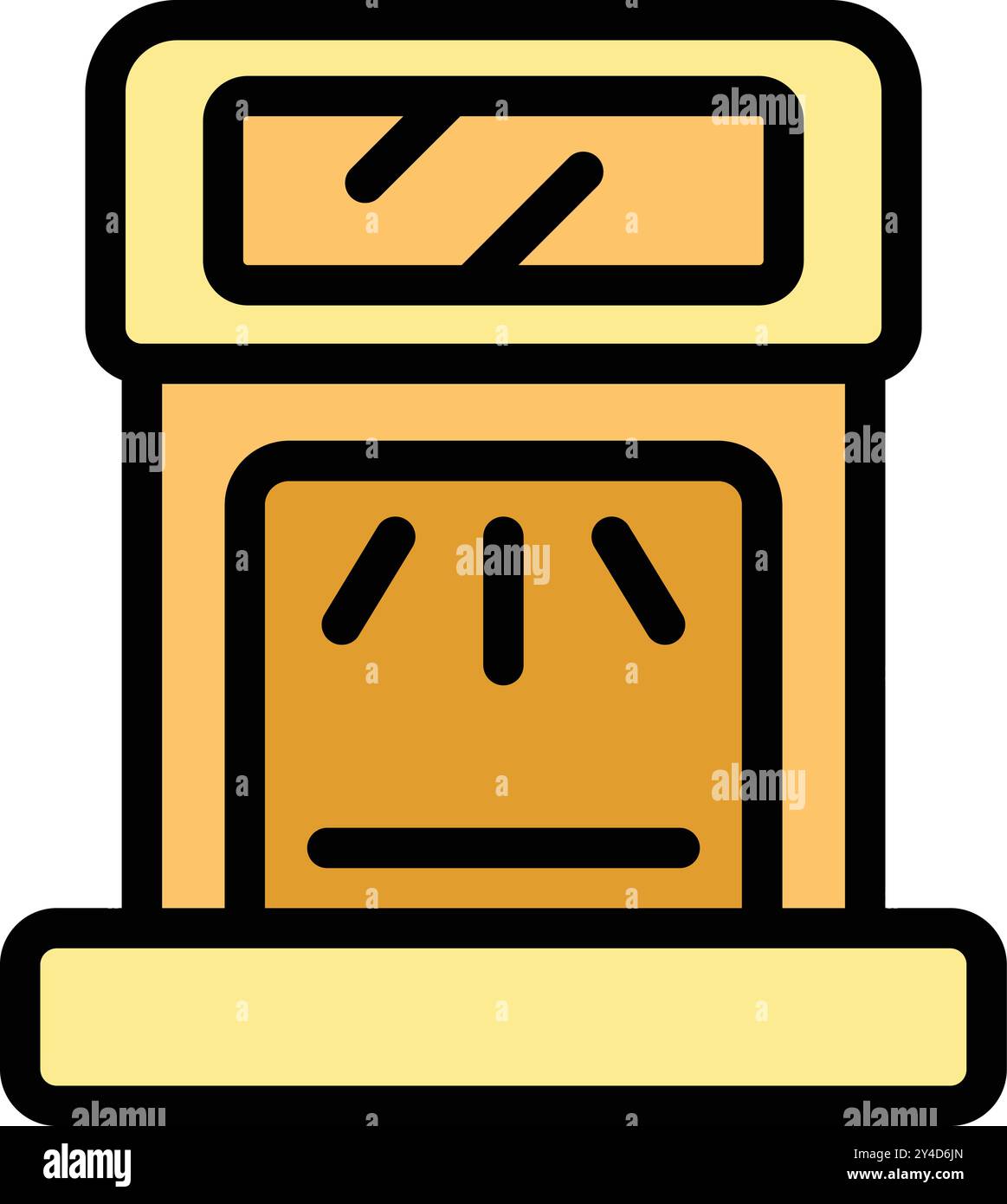 This icon depicts a yellow fireplace, highlighting its role in home ...