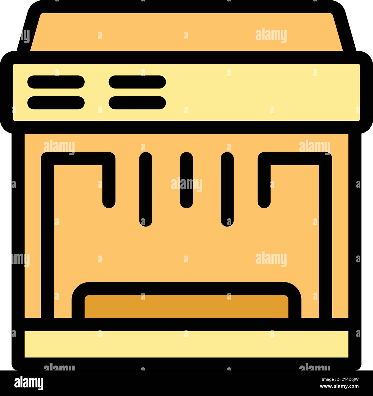 Yellow metal detector machine scanning luggage for dangerous and ...