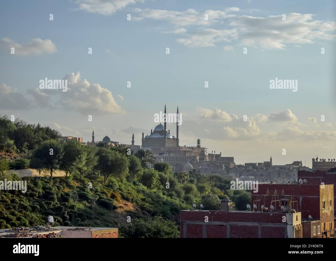 landscape of al azhar park and old city buildings in cairo egypt Stock ...