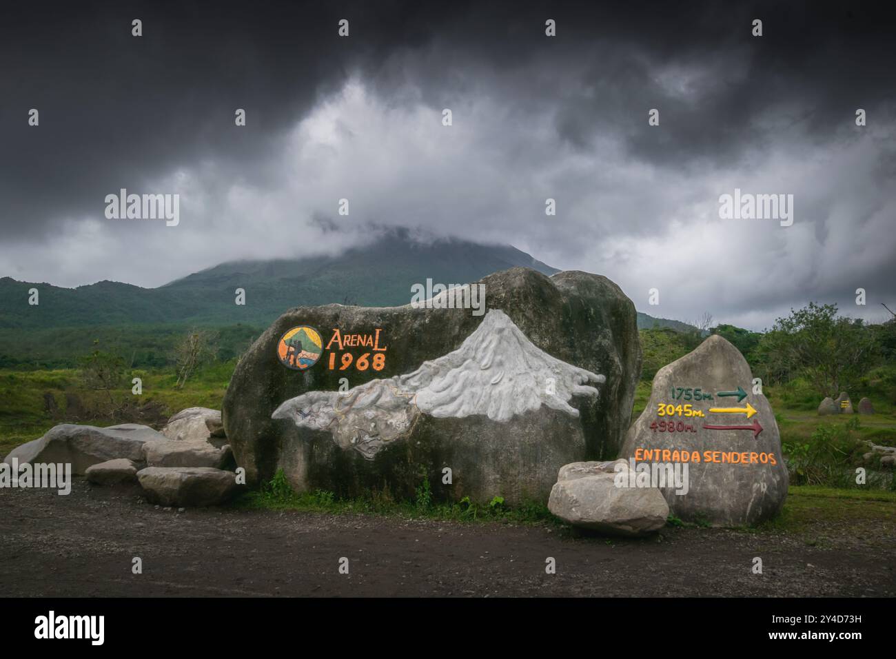 Arenal Volcano Entrance Sign (1968 Eruption Stock Photo - Alamy