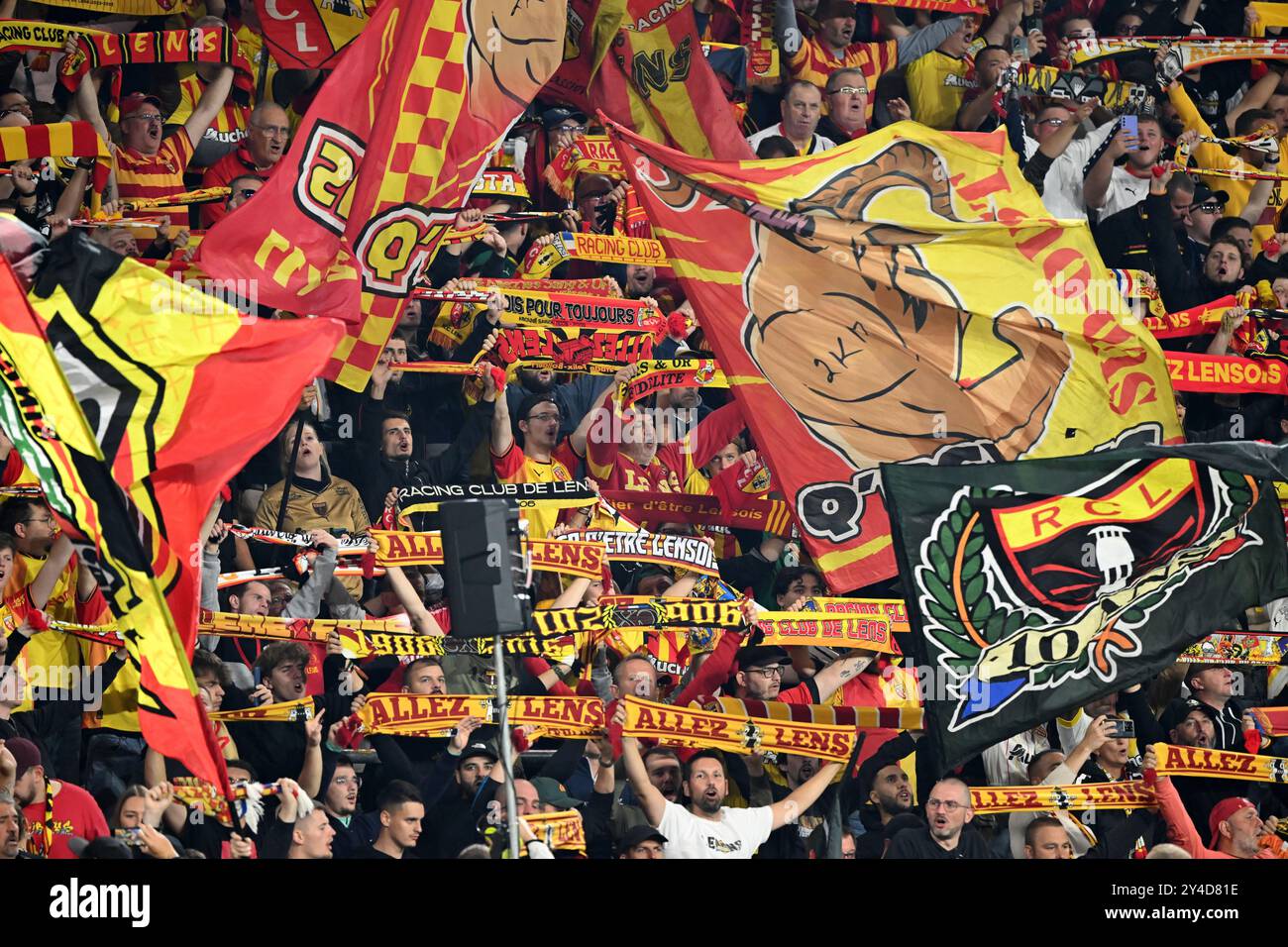 LENS - RC Lens supporters during the French Ligue 1 match between RC ...