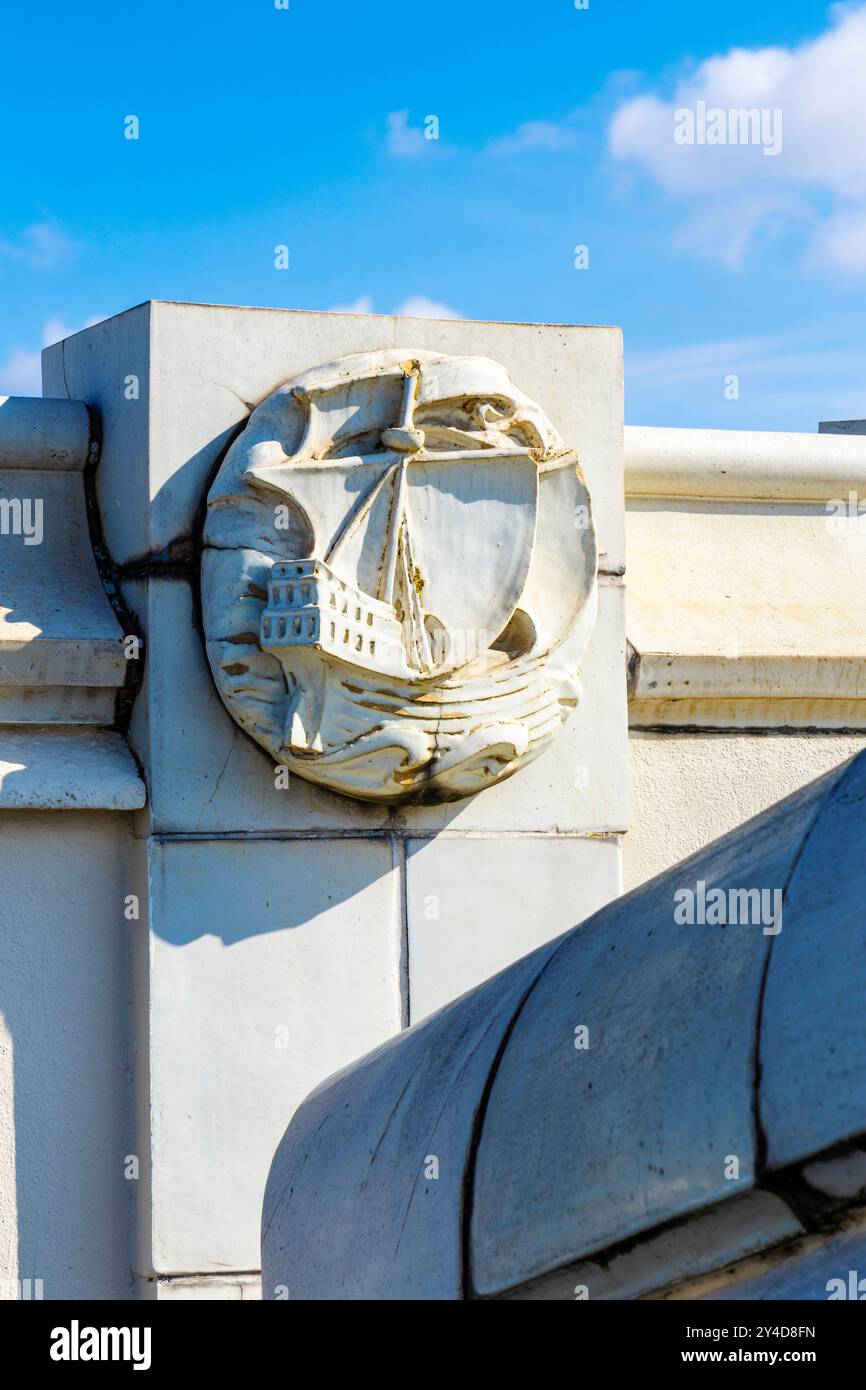Sail ship detail on the roof of The Mission residential building ...