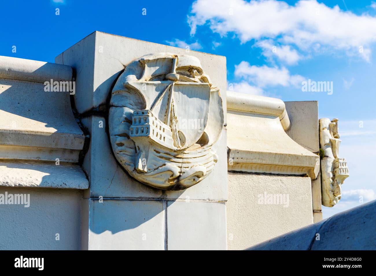 Sail ship detail on the roof of The Mission residential building ...