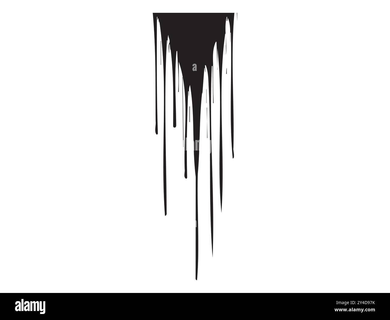 Black dripping paint silhouette isolated on white. Concept of abstract ...