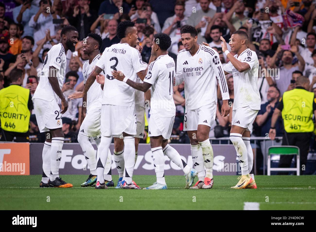 Madrid, Spain. 17th Sep, 2024. UEFA Champions League soccer match Real Madrid vs Stuttgart at ...