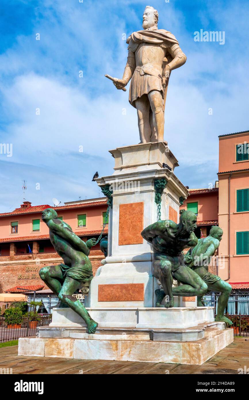 Statue of Ferdinand I with bronze Moors symbolizing Medici victories in ...