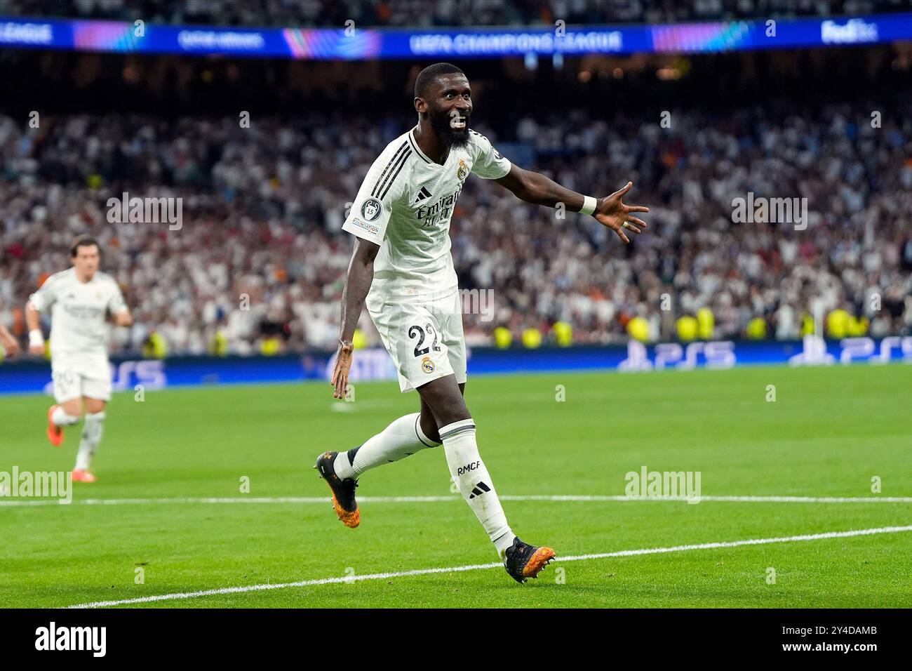 Madrid, Spain. 17th Sep, 2024. Antonio Rudiger of Real Madrid CF ...